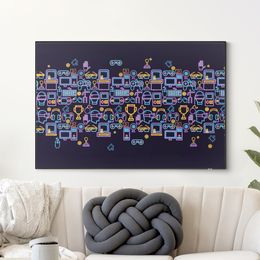 Bilderwelten Wechselbild Neon Gaming Symbole