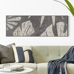 Bilderwelten Wechselbild Palmenbl&auml;tter vor Dunkelgrau
