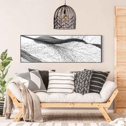 Bilderwelten Wechselbild Zartes Schilf mit feinen Knospen Schwarz Wei&szlig;