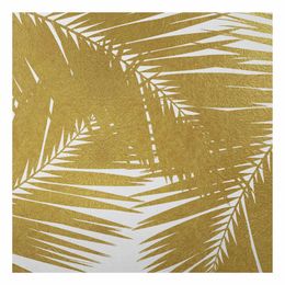 Bilderwelten Alu-Dibond Outdoor Bild Blick durch goldene Palmenbl&auml;tter