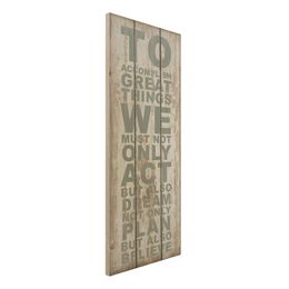 Bilderwelten Holz Wandbild Spr&uuml;che beige Vintage Holzoptik - No.RS179 Great Things - Retro Wohnzimmer Schlafzimmer