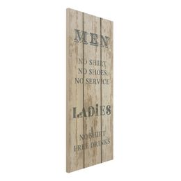 Bilderwelten Holz Wandbild Spr&uuml;che beige Vintage Holzoptik - No.RS181 Men and Ladies - Retro Wohnzimmer Schlafzimmer