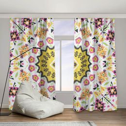 Bilderwelten Vorhang nach Ma&szlig; blickdicht Verdunkelung Spirituell Orientalisch bunt - Azteken Boho Mandala III - Mandala Wohnzimmer Schlafzimmer
