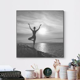 Bilderwelten Wechselbild Yoga schwarz wei&szlig;