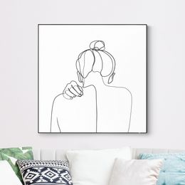 Bilderwelten Wechselbild Line Art Frau Nacken Schwarz Wei&szlig;