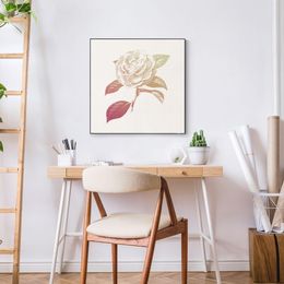 Bilderwelten Wechselbild Modern Vintage Botanik Rose Rot Gr&uuml;n
