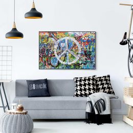 Bilderwelten Wechselbild Graffiti Wall Peace Sign