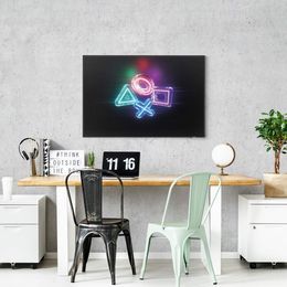 Bilderwelten Wechselbild Neon Kreis Quadrat Dreieck X