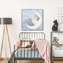 Bilderwelten Wechselbild Bett im Mond