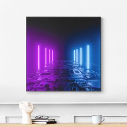 Bilderwelten Wechselbild Neonlichter in Lila und Blau