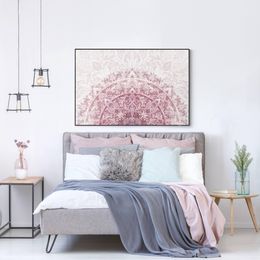 Bilderwelten Wechselbild Mandala Aquarell Ornament halbkreis rot