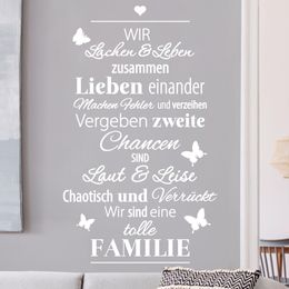 Bilderwelten Wandtattoo Spr&uuml;che modern selbstklebend Wandaufkleber - Eine tolle Familie - Familie Wohnzimmer Schlafzimmer