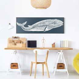 Bilderwelten Wechselbild Illustration Wal auf Blau