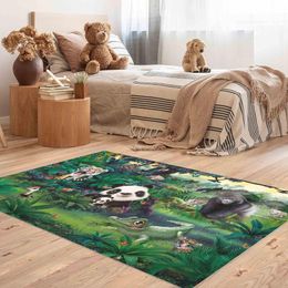 Vinylteppich - Animal Club International - Dschungel mit Tieren - Illustration bunt Tiere Vinylmatte Deko Kinderzimmer