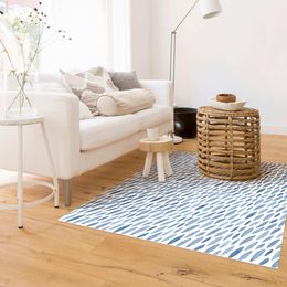 Bilderwelten Vinylteppich Illustration blau Aquarell - Aquarell Regen in Indigo klein und gro&szlig; - Deko K&uuml;che Badezimmer Flur
