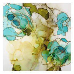 Bilderwelten Alu-Dibond Outdoor Bild Blumenfacetten in Aquarell