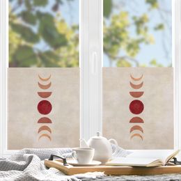 Fensterfolie Boho Mondphasen I - Sichtschutzfolie Motiv Fensteraufkleber blickdicht Wohnzimmer Schlafzimmer Badezimmer K&uuml;che