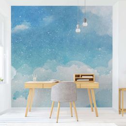 Bilderwelten Kinderzimmer Fototapete Wolken Wasserfarben - Vliestapete Kindertapeten Tapeten Motivtapete M&auml;dchen Junge Baby Babyzimmer Blau Himmel