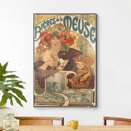 Bilderwelten Wechselbild Alfons Mucha - Plakat f&uuml;r La Meuse Bier