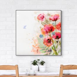 Bilderwelten Wechselbild Aquarell Blumen Mohn