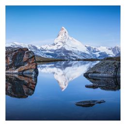 Bilderwelten Alu-Dibond Outdoor Bild Stellisee vor dem Matterhorn