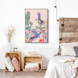 Bilderwelten Wechselbild Kolibris und rosa Bl&uuml;ten