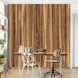 Bilderwelten Tapete - Fototapete Holz Optik Schwarze Olive - Wandtapete Schlafzimmer Wohnzimmer modern - auch kleisterfrei