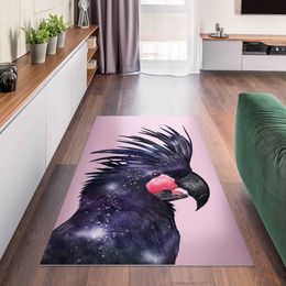 Vinylteppich - Kakadu mit Galaxie - Fotomontage violett Tiere Vinylmatte V&ouml;gel Kinderzimmer