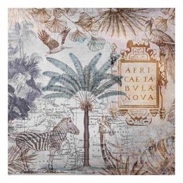 Bilderwelten Alu-Dibond Outdoor Bild Vintage Collage Landkarte Afrika