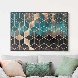 Bilderwelten Wechselbild T&uuml;rkis Ros&eacute; goldene Geometrie