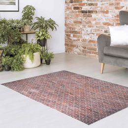 Bilderwelten Vinylteppich Backstein Mauer Rot