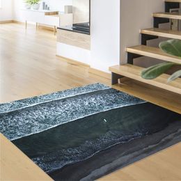 Bilderwelten Vinylteppich Motiv blau Strand Vinylmatte - Luftbild - Der Herausforderer - Landschaft K&uuml;che Badezimmer Flur