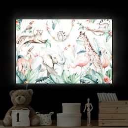 Bilderwelten LED-Wechselbild Aquarell Afrika Tiere