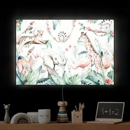 LED-Wechselbild Aquarell Afrika Tiere