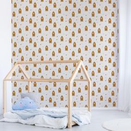 Bilderwelten Fototapete Raketenflug Muster - Jungenzimmer Babyzimmer Kinderzimmer - Junge Baby Vliestapete nach Ma&szlig; inkl. Kleister oder selbstklebend