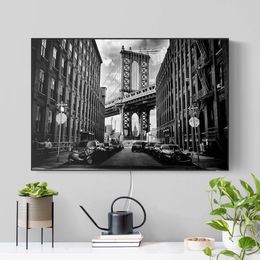 Bilderwelten LED-Wechselbild Manhattan Bridge in America