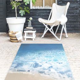 Bilderwelten Vinylteppich maritim blau Strand Vinylmatte - Ebbe und Flut in Farbe II - Landschaft K&uuml;che Badezimmer Flur