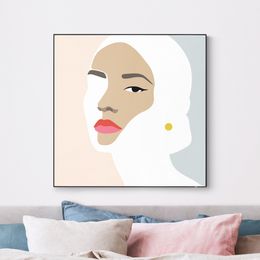 Bilderwelten Wechselbild Line Art Portrait Frau Pastell Grau