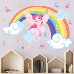Wandtattoos Regenbogen Elfe - Wandsticker, Wandaufkleber Kinder Himmel Illustration Kinderzimmer M&auml;dchen M&auml;dchenzimmer Baby Babyzimmer