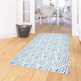 Vinylteppich Aquarell Regen in Indigo klein und gro&szlig;