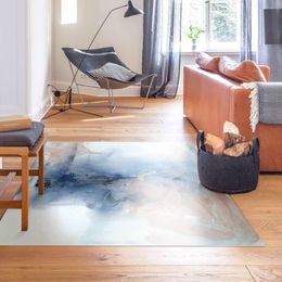 Bilderwelten Vinylteppich Abstrakt blau originell Vinylmatte - Indigo & Rouge I - Deko K&uuml;che Badezimmer Flur