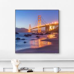 Bilderwelten Wechselbild Golden Gate Bridge am Abend