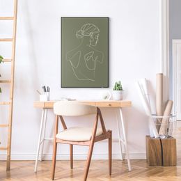 Bilderwelten Wechselbild Line Art - Frau R&uuml;cken Gr&uuml;n