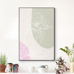 Bilderwelten Wechselbild Lineart Blume mit Farbfl&auml;chen II
