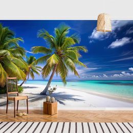 Bilderwelten Fototapete Strand Tropisch Wandtapete blau - Traumstrand - Karibik Wohnzimmer Schlafzimmer