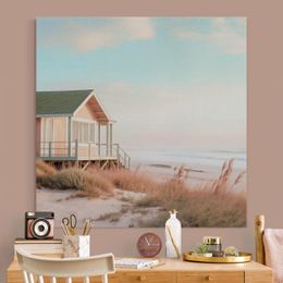 Akustikbild Pastellfarbenes Strandhaus