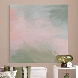 Akustikbild Zarte Pastellstruktur Rosa und Gr&uuml;n