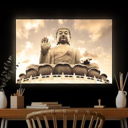 LED-Wechselbild Gro&szlig;er Buddha Sepia
