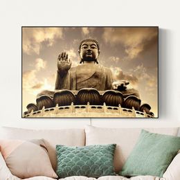 Bilderwelten LED-Wechselbild Gro&szlig;er Buddha Sepia