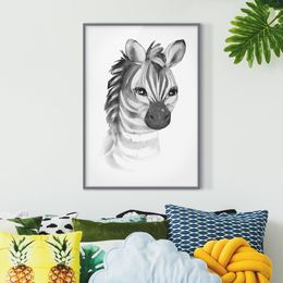 Bild mit Rahmen Portrait Baby Zebra